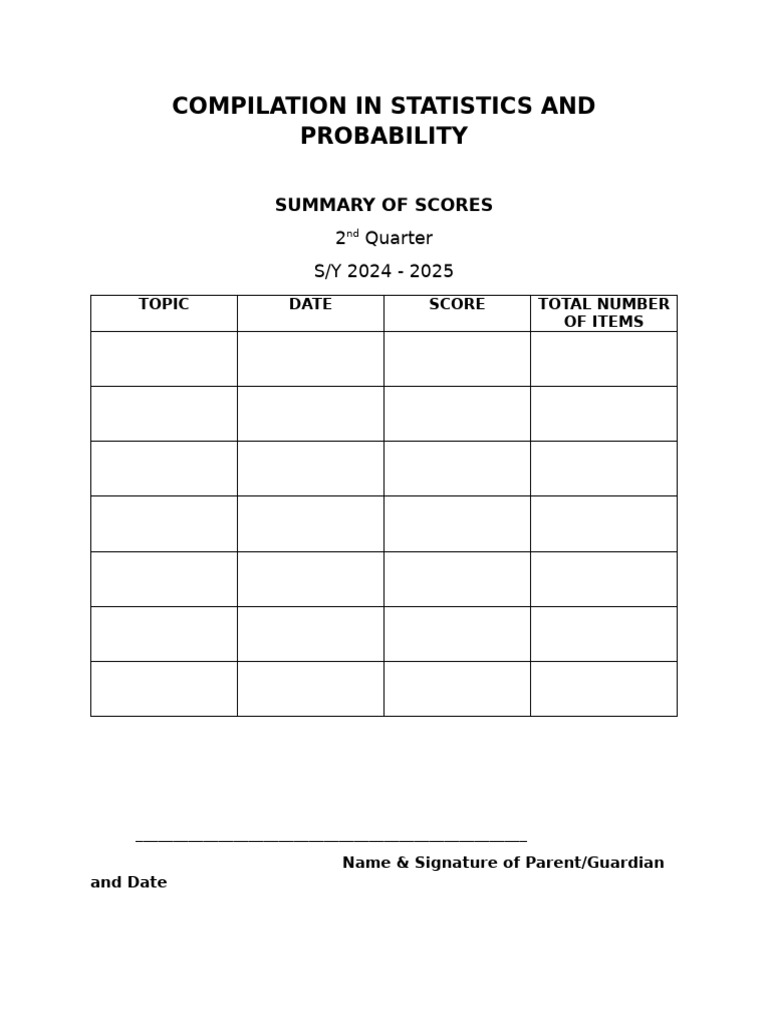 Compilation in Statistics and Probability | PDF