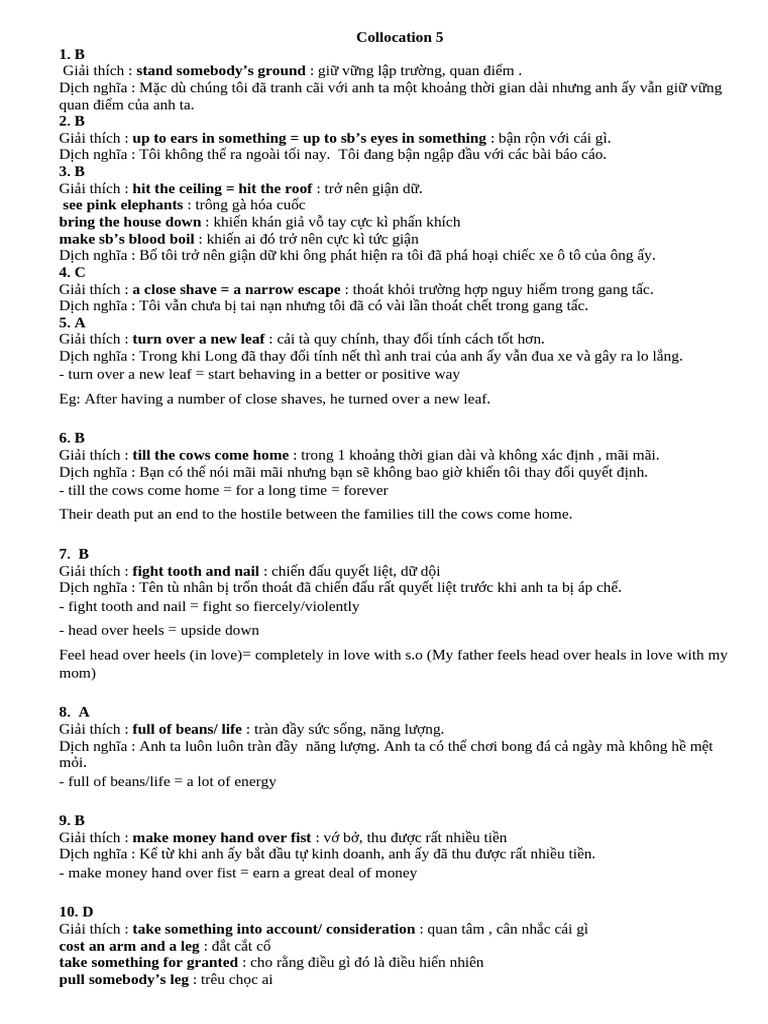 collocation 5 KEYS | PDF