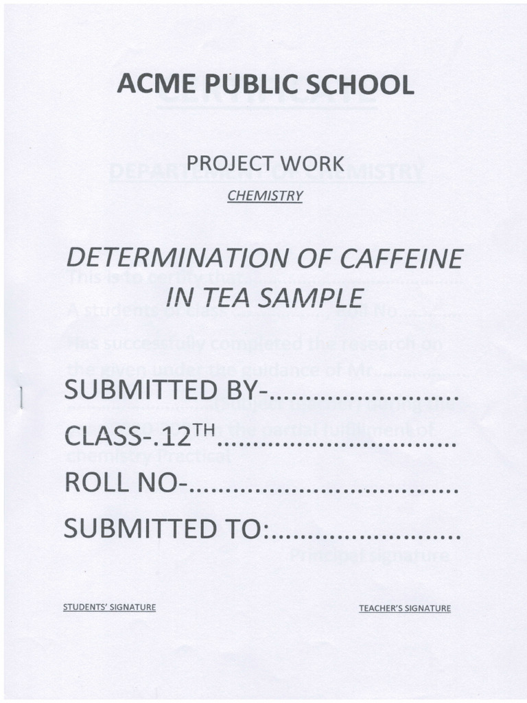Che Project 12 | PDF | Caffeine | Tea