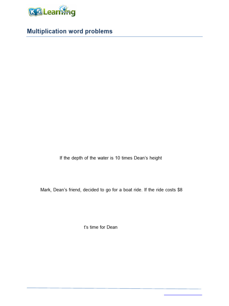 Grade 3 Multiplication Word Problems b6 | PDF