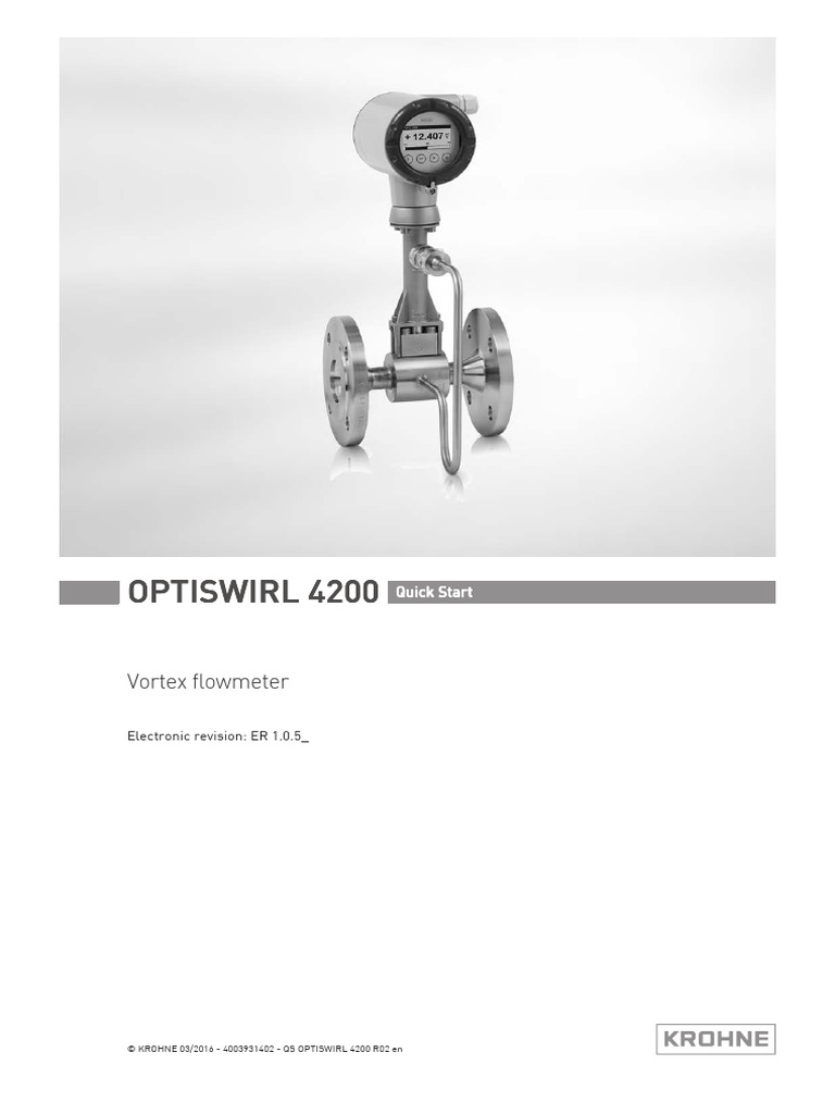 OPTISWIRL 4200 Quick Start Guide | PDF | Flow Measurement | Pipe (Fluid Conveyance)