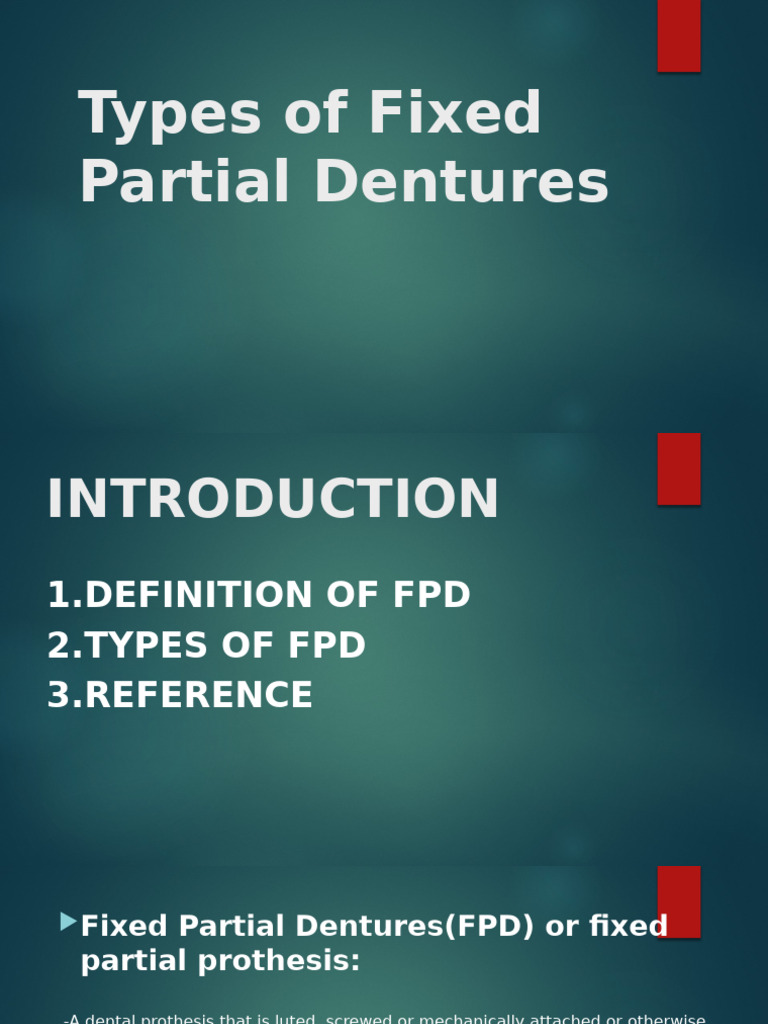 Fixed Partial Dentures Guide | PDF | Dentures | Dentistry Branches