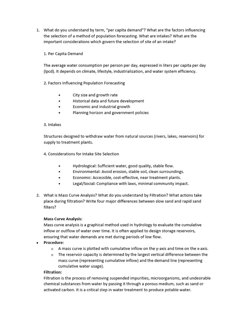 Doley Notes | PDF | Filtration | Water Pollution