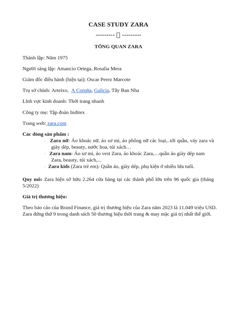 Case Study Zara | PDF