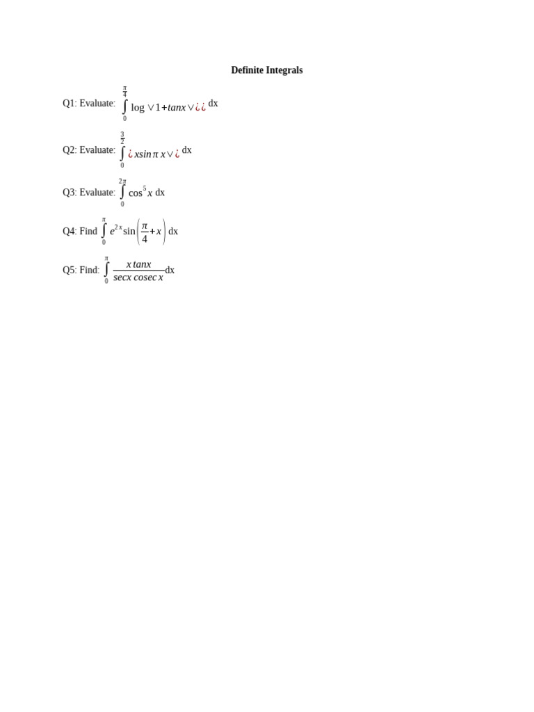 Definite Integrals | PDF