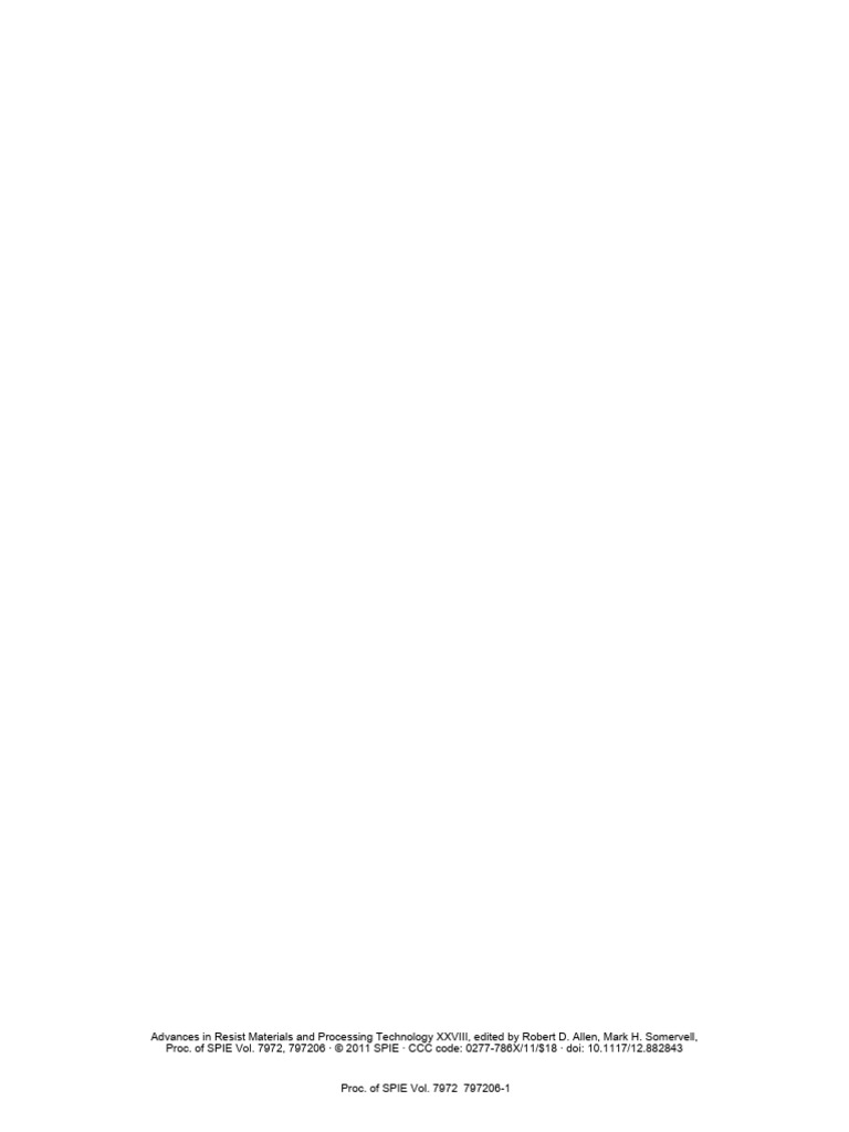 Fundamental Investigation of Negative Tone Development (NTD) | PDF ...