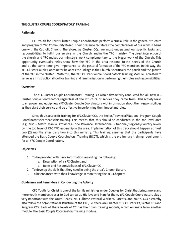 CLUSTER CC TRAINING | PDF