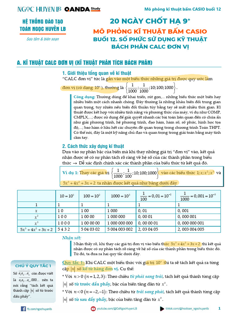 (Ngọc Huyền LB) Mô phỏng kĩ thuật bấm CASIO giải toán VD-VDC buổi 12. Số phức sử dụng kỹ thuật ...