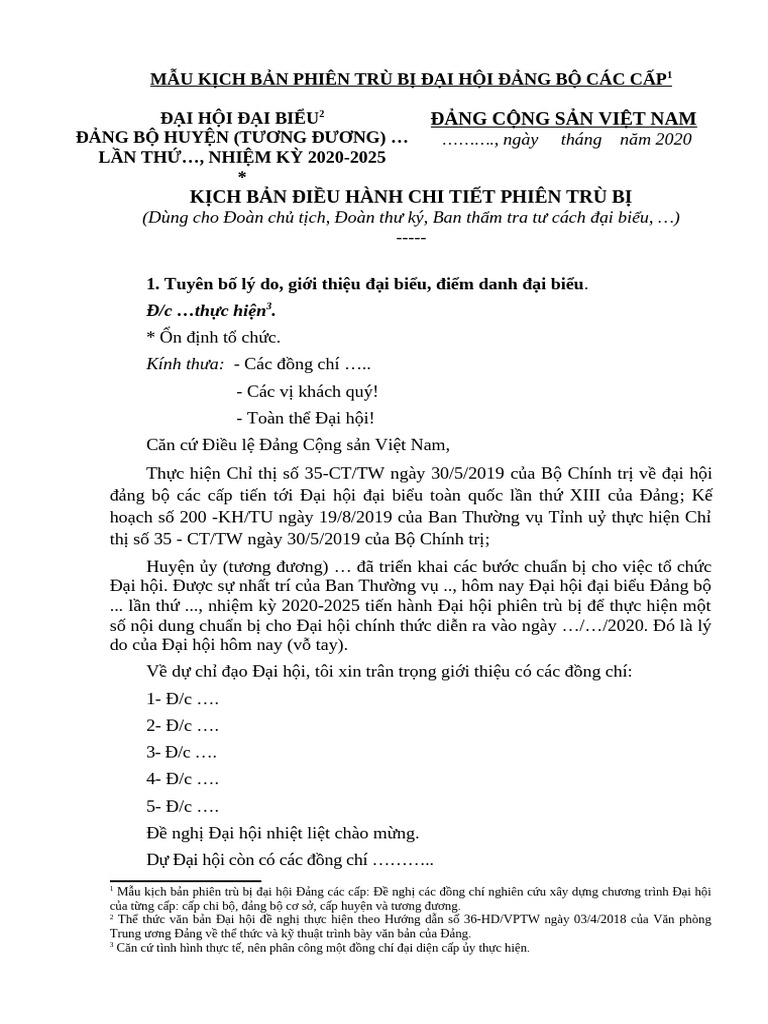 Kich Ban Dieu Hanh Phien Tru Bi | PDF