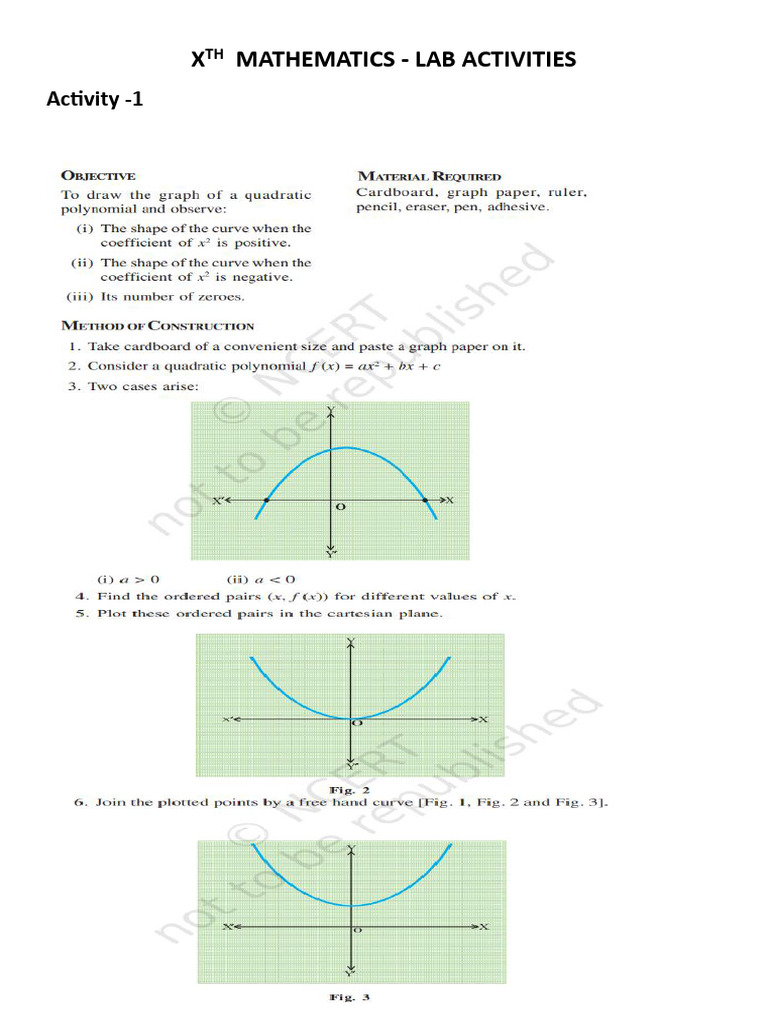 XTH MATHEMATICS LAB ACTIVITIES | PDF