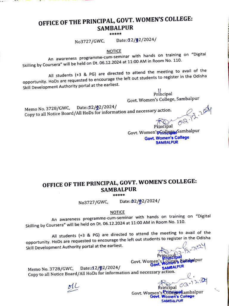 Skill Odisha Seminar Notice | PDF