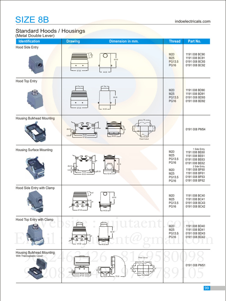 Standard Hoods and Housings Catalog | PDF | Equipment | Electrical ...