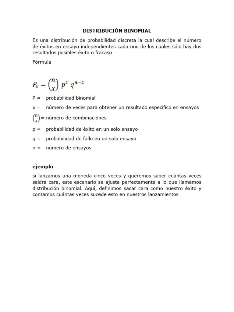 DISTRIBUCIÓN BINOMIAL (1) | PDF