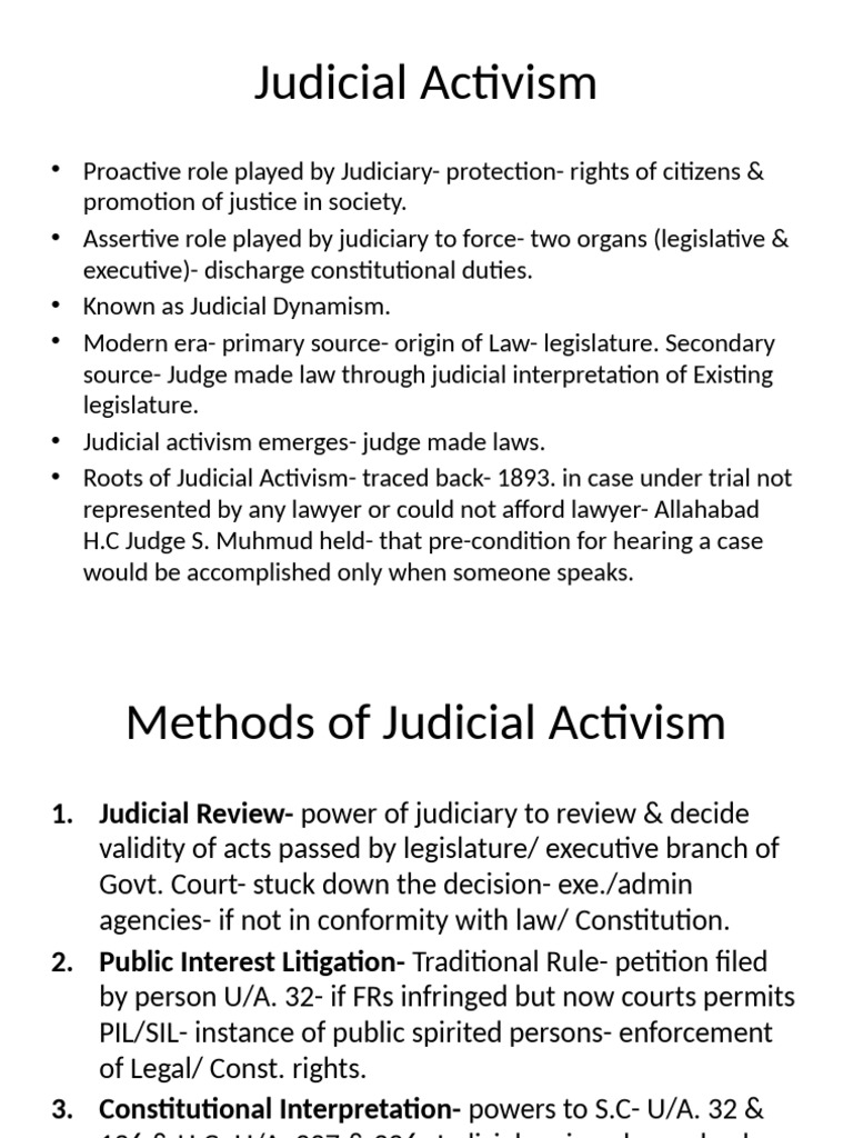 Judicial Activism & Judicial Over Reach | PDF | Judiciaries | Judicial ...