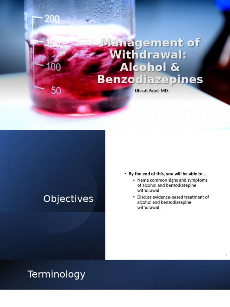Benzodiazepine and Alcohol Withdrawal Management | PDF | Benzodiazepine ...