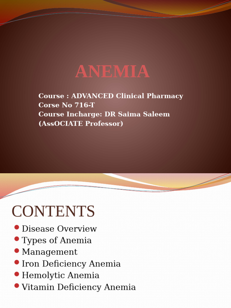 Advanced Anemia Management | PDF