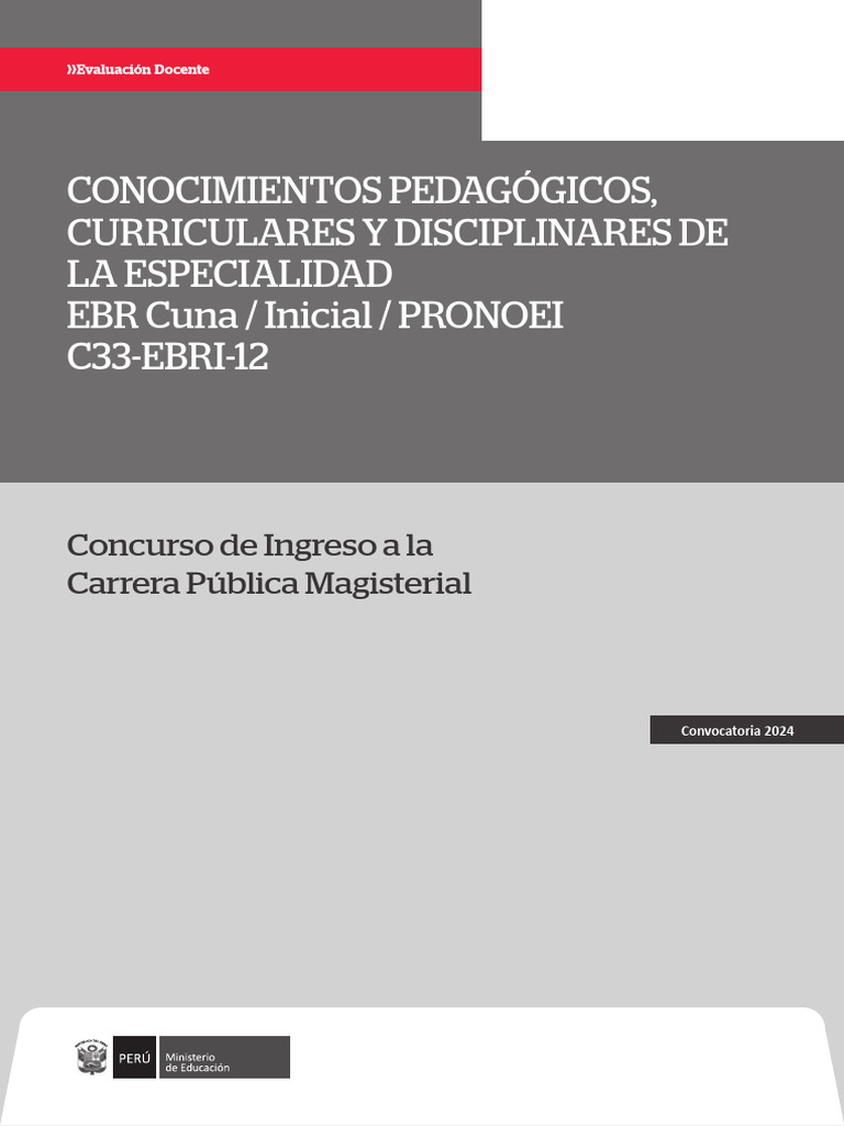 018 Minedu Cuadernillo Ebr Cuna Inicial Pronoei c33 Ebri 12 | PDF ...