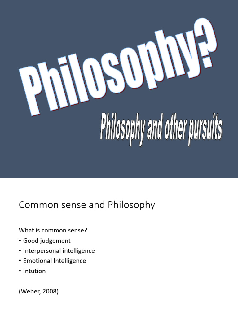 Common Sense vs. Philosophy Explained | PDF | Science | Thought