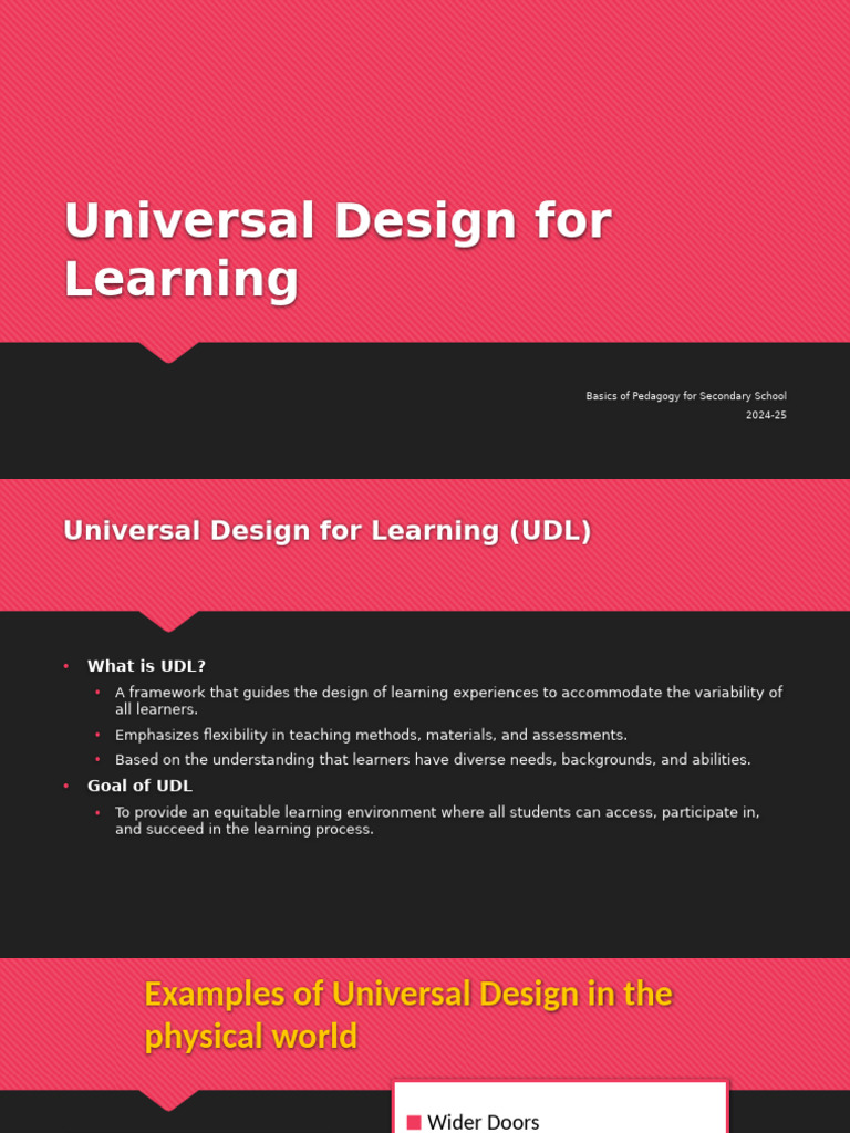 Universal Design For Learning | PDF | Learning | Education Theory