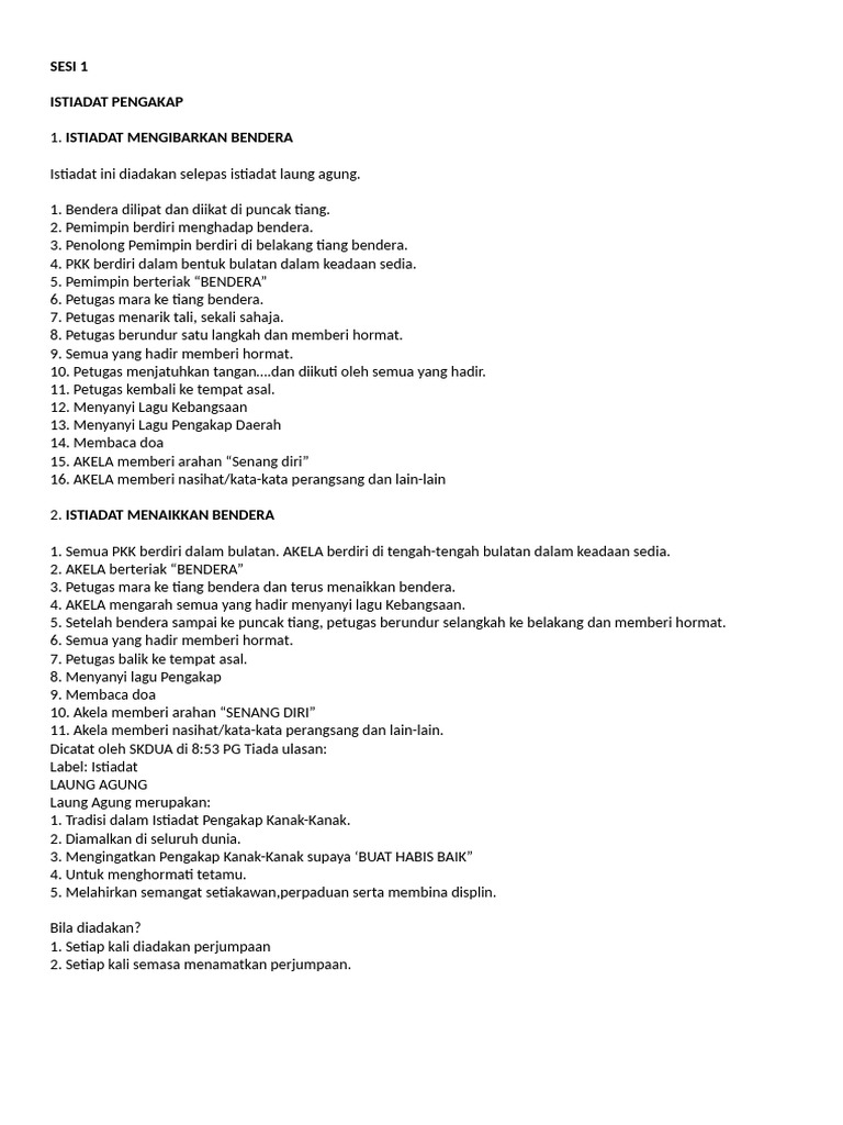 Istiadat Pengakap dan Laung Agung | PDF