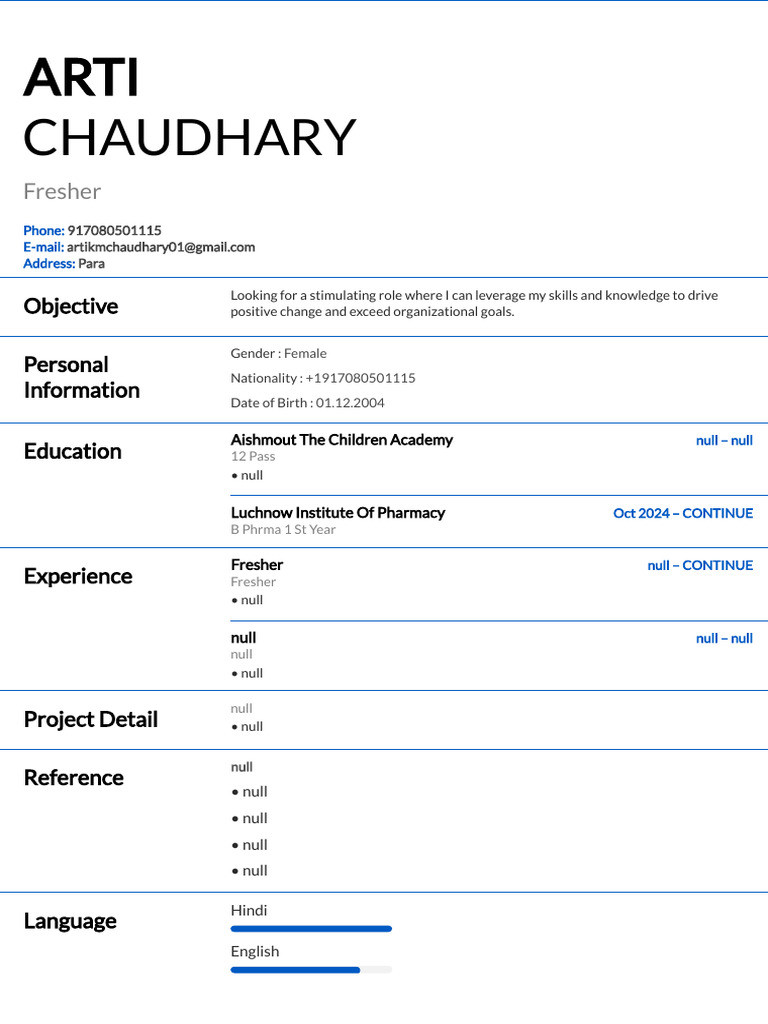ARTI Resume 281 | PDF