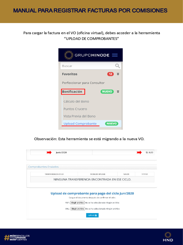 Manual Para Registrar Facturas de Comisiones | PDF
