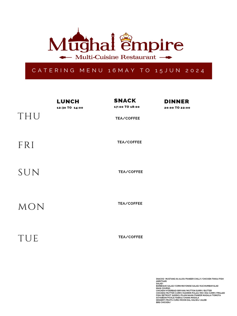 Catering Menu | PDF