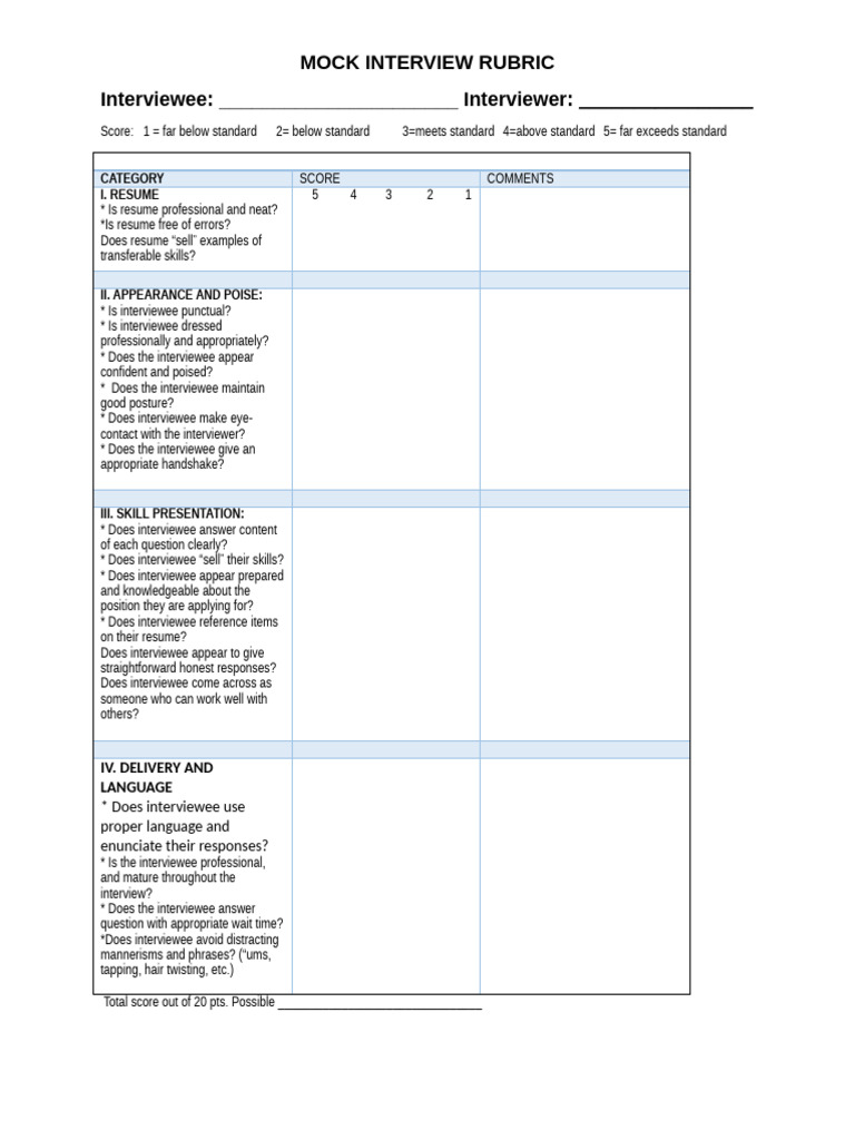 Rubrics-for-Interview | PDF