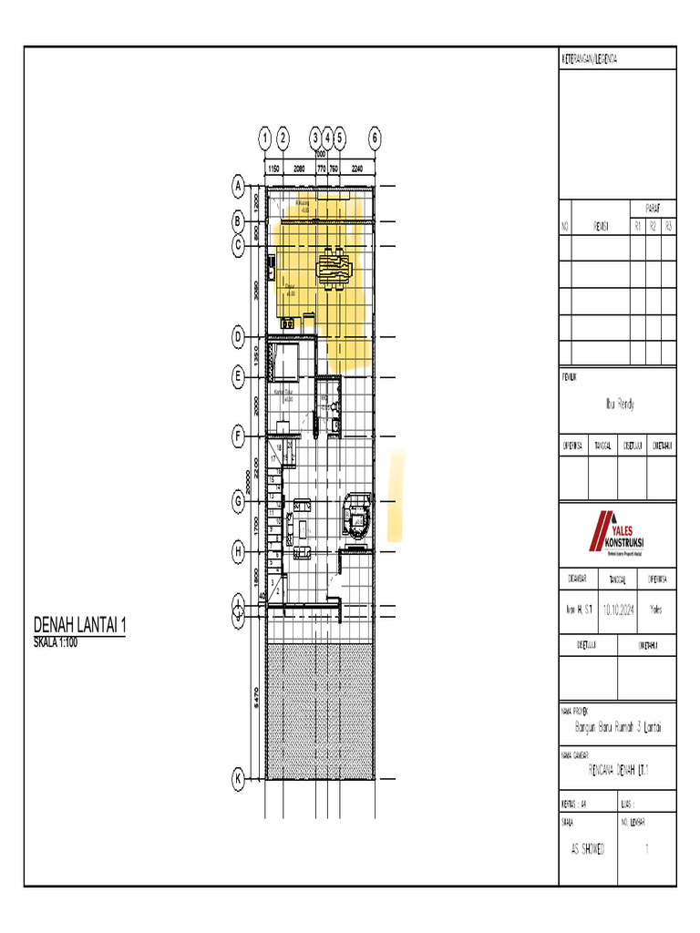 Denah Rencana Rumah 3 Lantai Bapak Rendy-1 | PDF