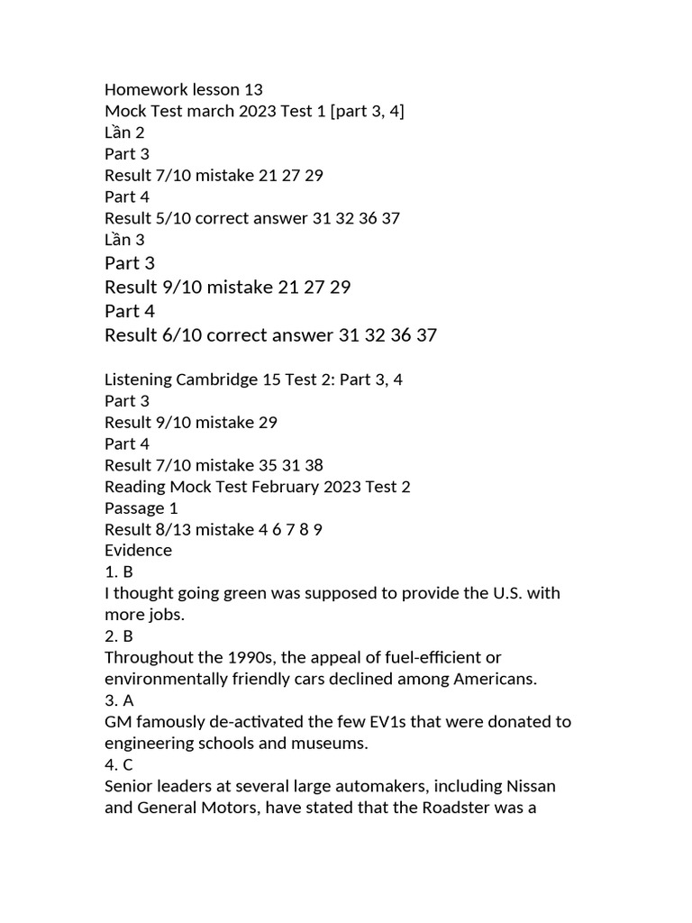 Homework Lesson 13 | PDF