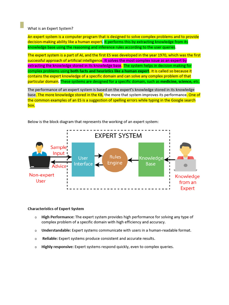 Expert Systems Explained | PDF | Artificial Intelligence | Intelligence ...