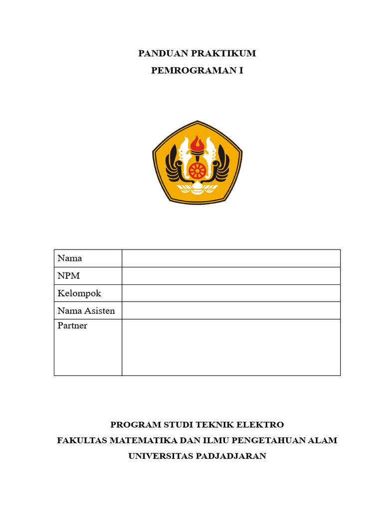 Panduan Praktikum Pemrograman I - 2024 (All Modul) | PDF