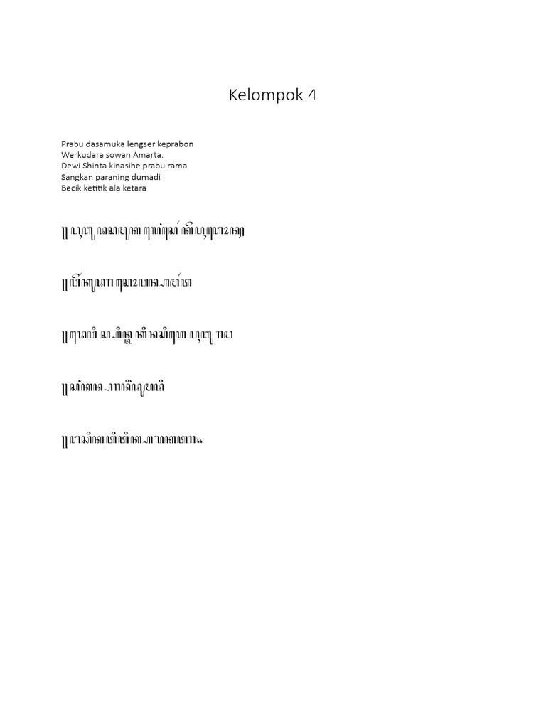 Aksara Jawa Klmpk 4 | PDF