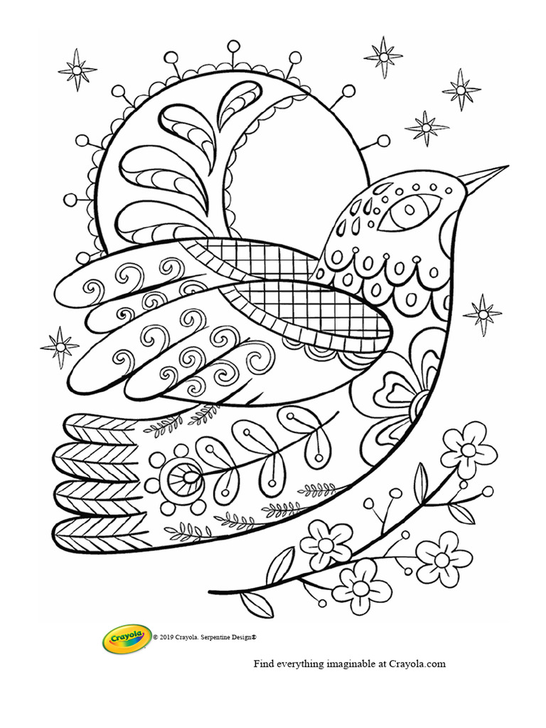 Ornate Dove Coloring Page | PDF