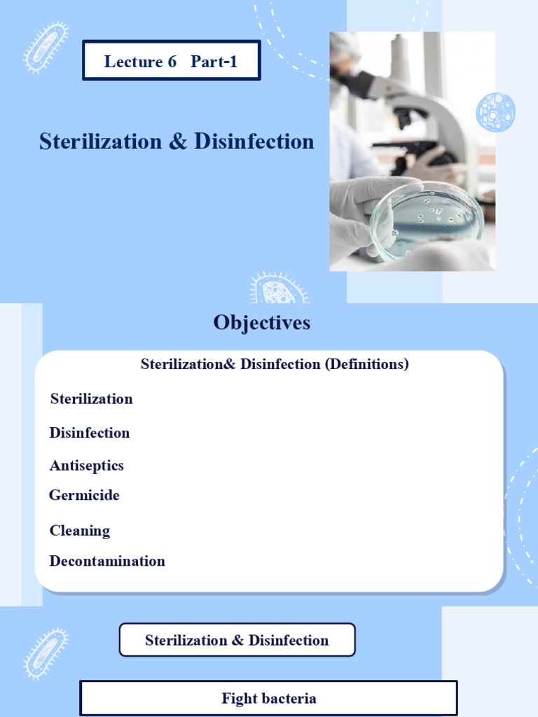 Lecture 6 Part 1 Sterilization Disinfection | PDF | Disinfectant | Sterilization (Microbiology)