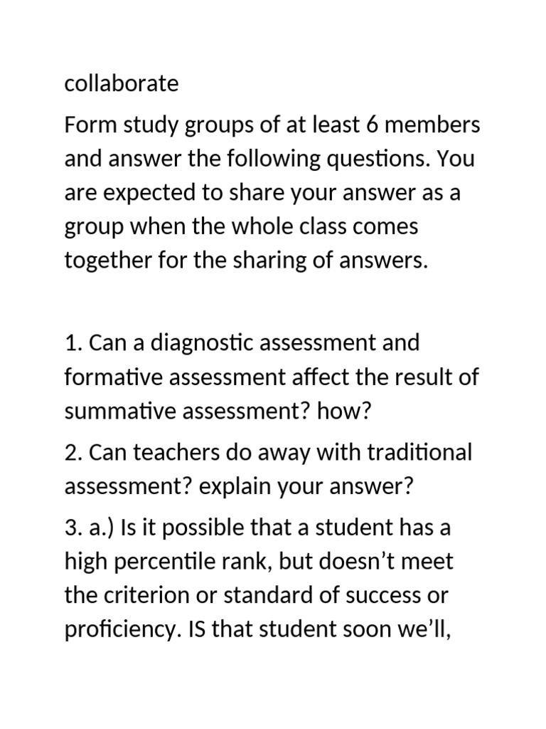 Collaborative Assessment Strategies in Education | PDF | Educational Assessment | Human ...