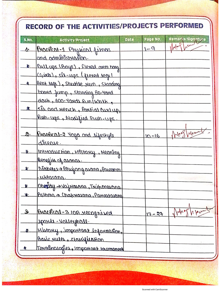 Physical Education Practical File by Ankush Kumar | PDF