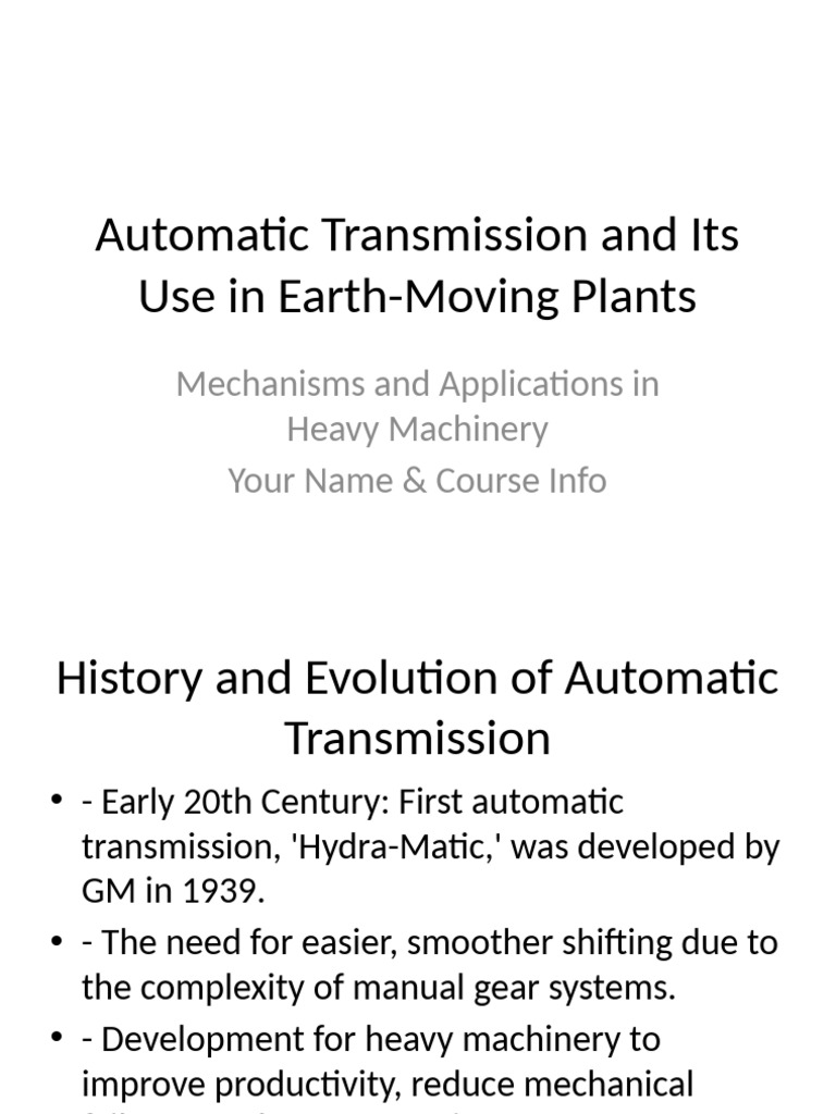 Automatic Transmission EM Presentation | PDF
