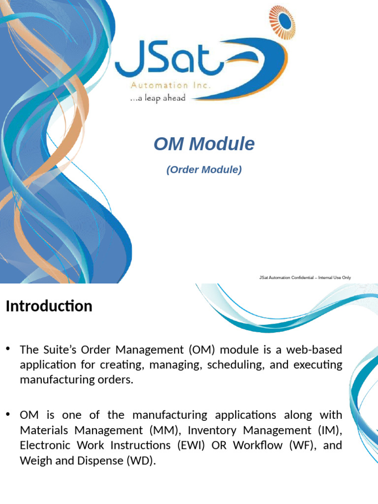 Introduction To OM Module | PDF | Automation | Computing