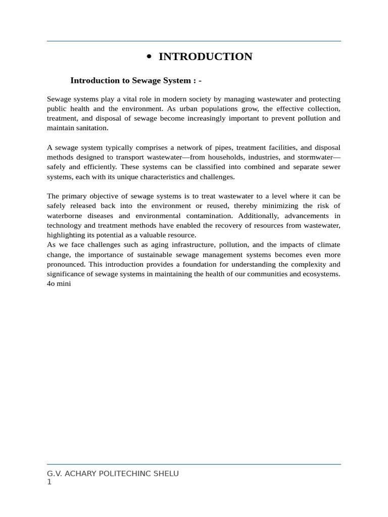 PHE PROJECT REPORT - Copy | PDF | Sewage Treatment | Sewage