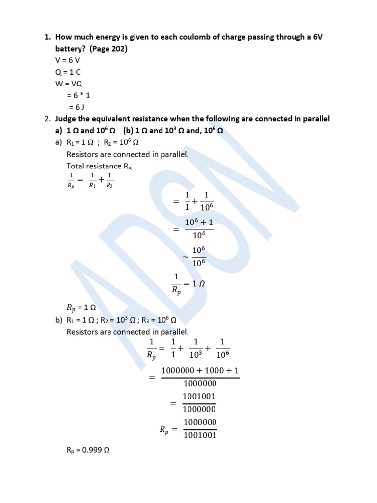 Electrical Circuit Calculations | PDF | Series And Parallel Circuits | Electrical Resistance And ...