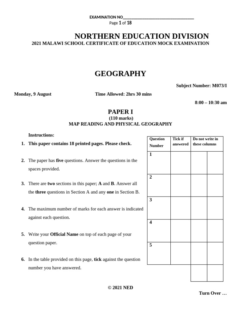 Msce Maths Model Ans (1990-2021) | PDF | Volcano | Atmospheric Circulation