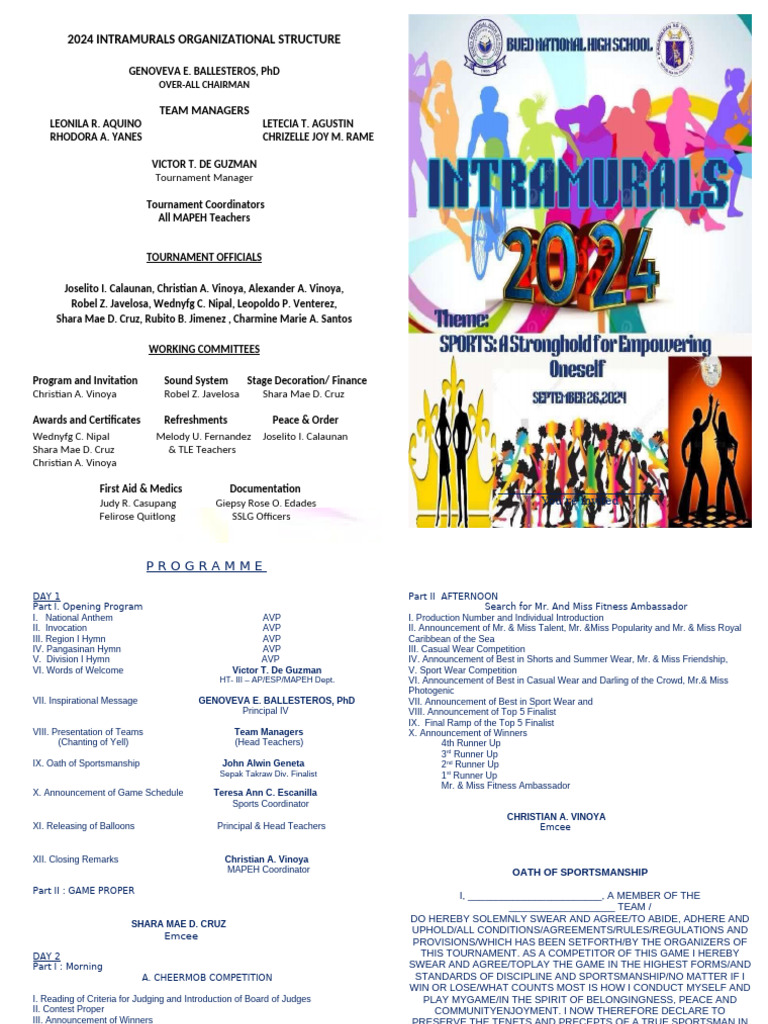 Intrams 2024 (1) | PDF | Cultural Conventions | Practice Of Law