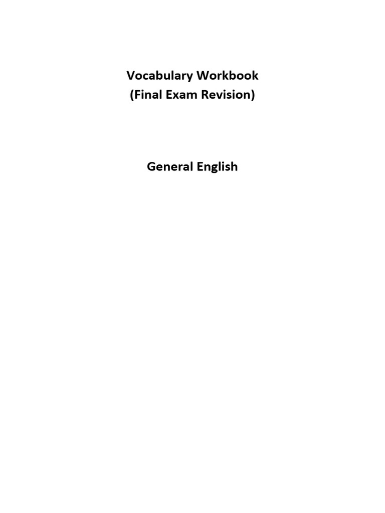 Vocabulary Workbook 2024 | PDF | Semantics | Money