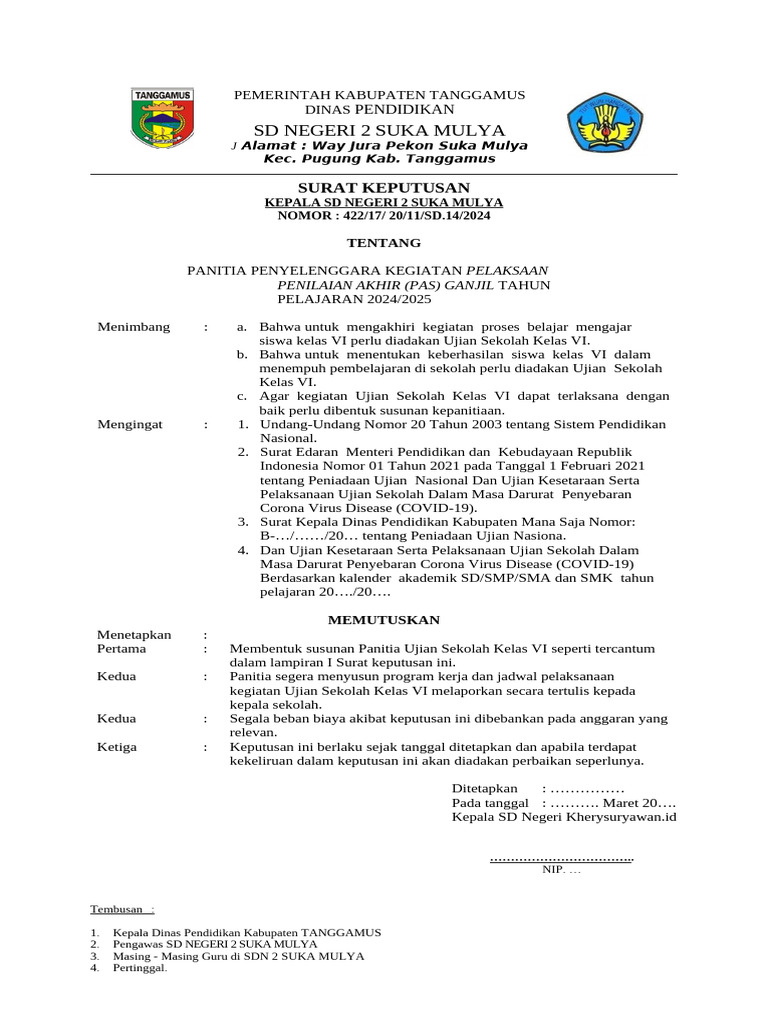 SK Panitia Pas | PDF