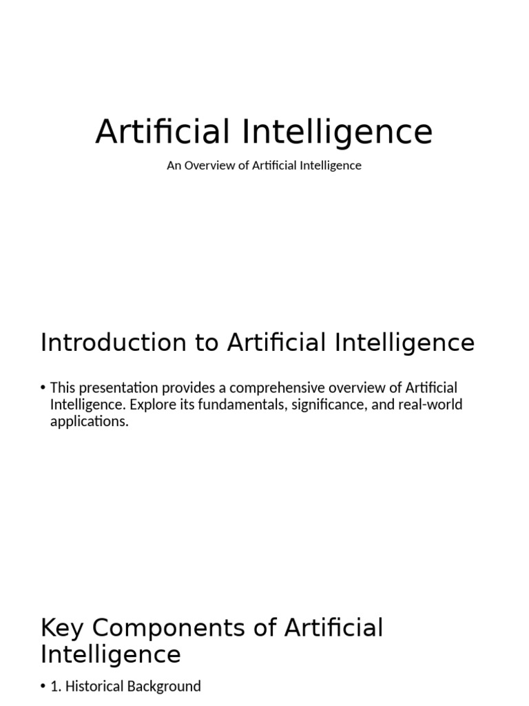 Overview of Artificial Intelligence | PDF