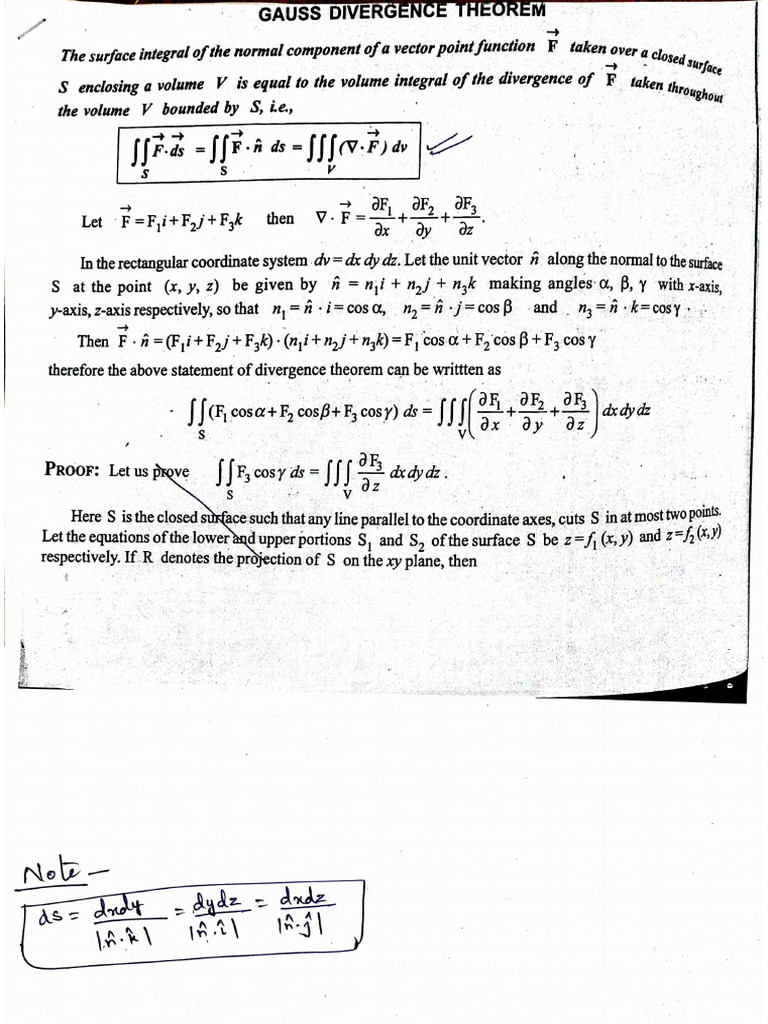 Gauss Divergence Theorem MTH | PDF