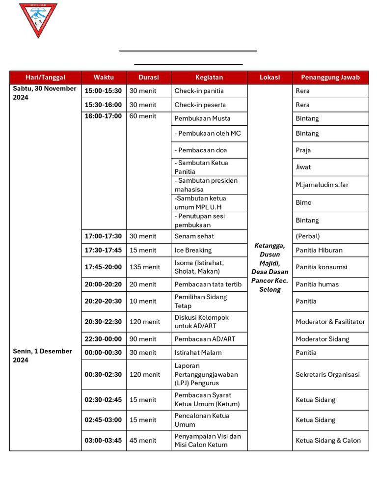 Manual Kegiatan Musta MPL 3 | PDF