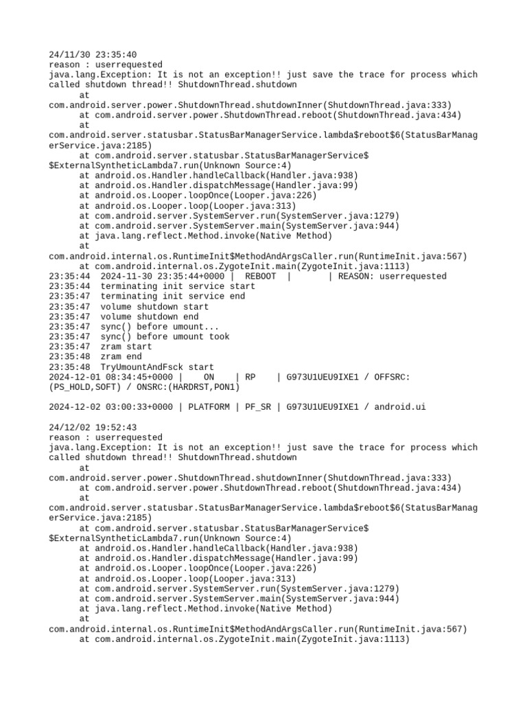 Power Off Reset Reason Backup | PDF | Java (Programming Language) | Software Engineering