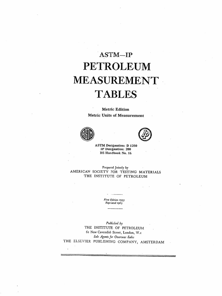 Share 'Tabel ASTM. D1250 TH 1952 METRIC - PDF' | PDF